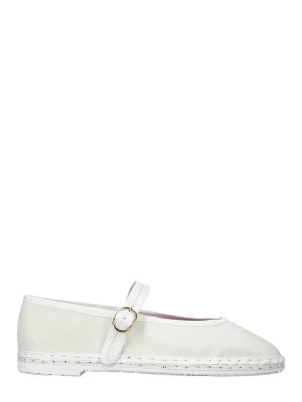 FLABELUS Velvet Pierre Mary Janes - White