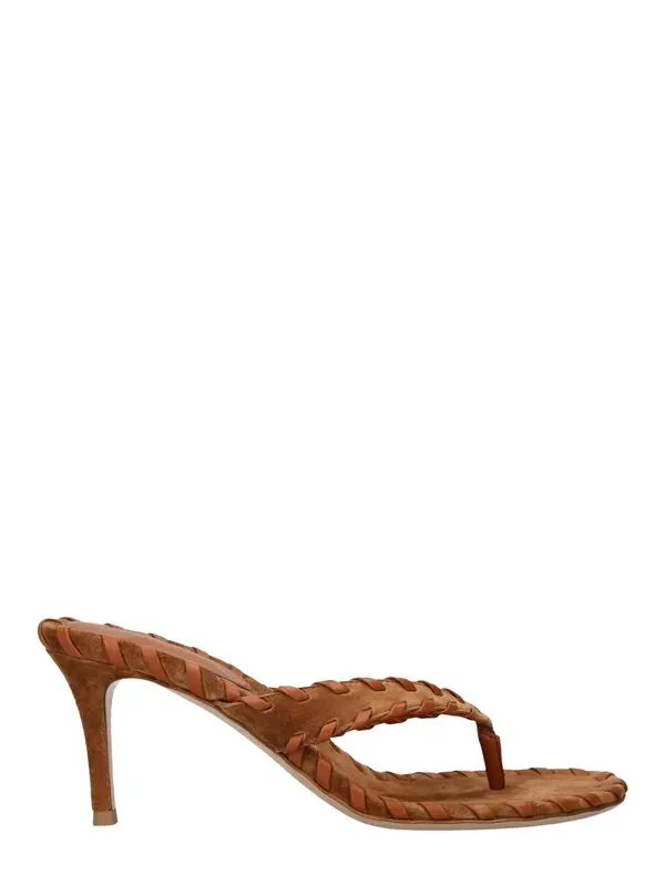 GIANVITO ROSSI Suede Heeled Mules - Brown