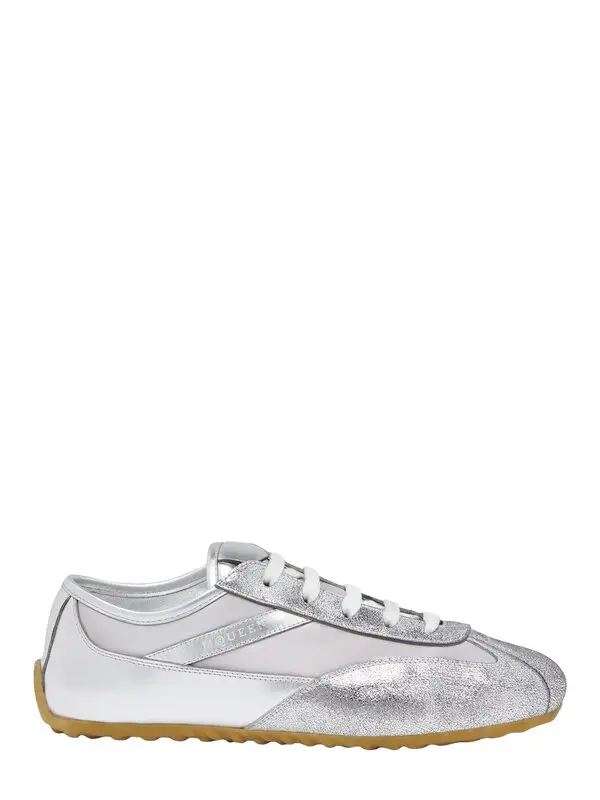 Alexander McQueen Metallic-trim Boxe Sneakers - Nude