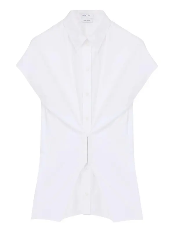 Alexander McQueen Cotton Gathered Shirt - White