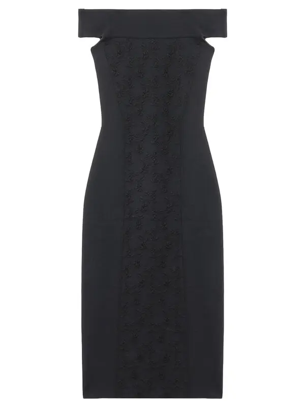 Alexander McQueen Stretch-jacquard Midi Dress - Black