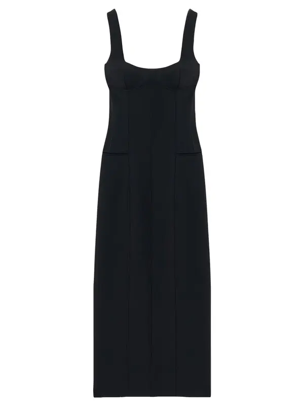 Alexander McQueen Wool-mohair Midi Dress - Black