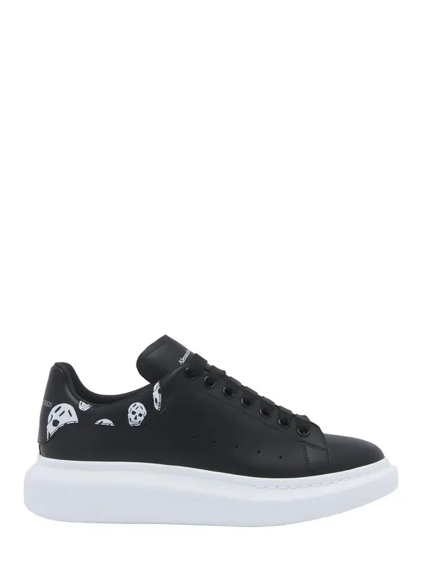 Alexander McQueen Leather Skull-print Oversized Sneakers - Black