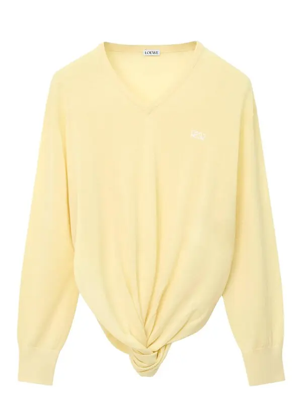 Loewe Wool-blend V-neck Sweater - Yellow
