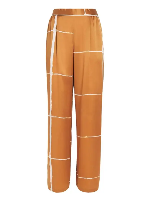Kiton Silk Printed Trousers - White