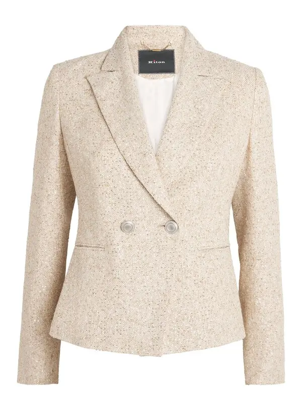Kiton Linen-blend Blazer - Beige
