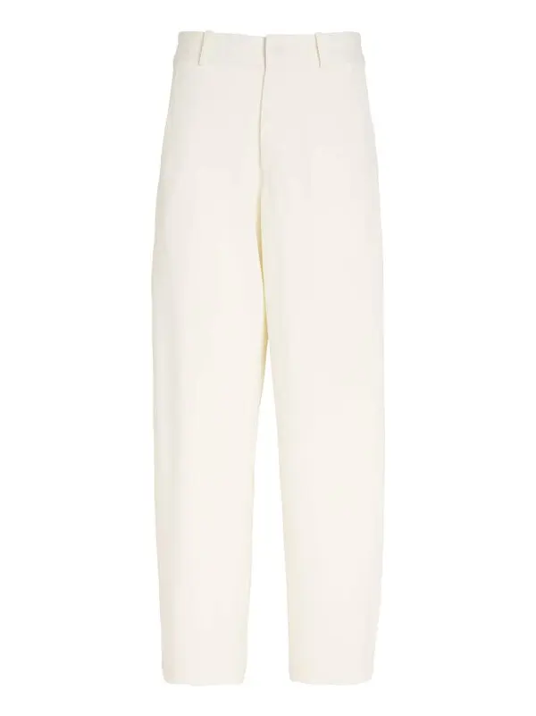 Kiton Wool-silk Wide-leg Trousers - White