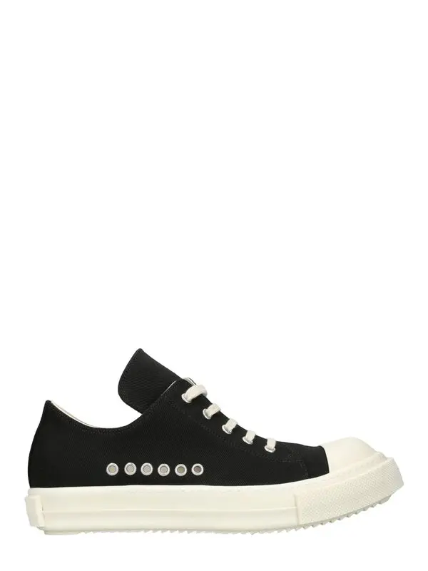 Rick Owens Canvas Eyelet Low-top Sneakers - Black