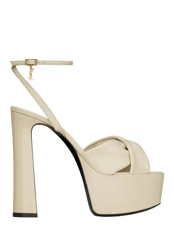 Saint Laurent Franciane Nappa Leather Sandals - White