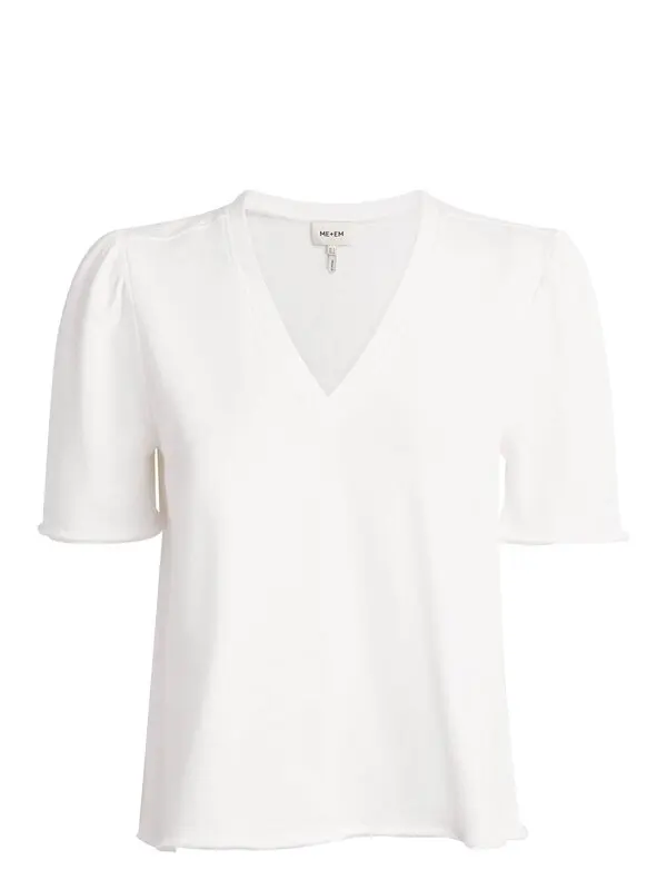 ME+EM Cotton Swing V-neck T-shirt - White