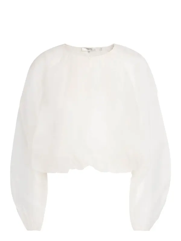 FRAME Silk Balloon Blouse - Ivory