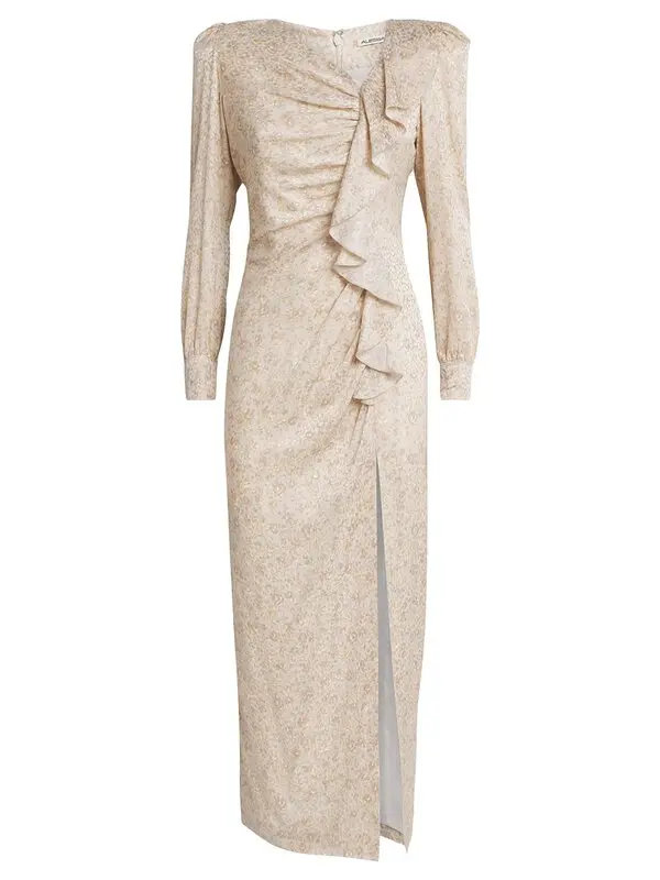 Alessandra Rich Silk Jacquard Maxi Dress - Ivory