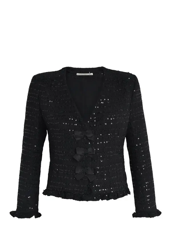 Alessandra Rich Tweed Sequin Jacket - Black