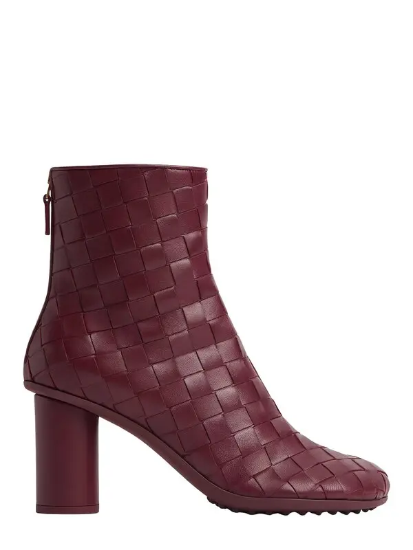 Bottega Veneta Leather Atomic Ankle Boots 75 - Red