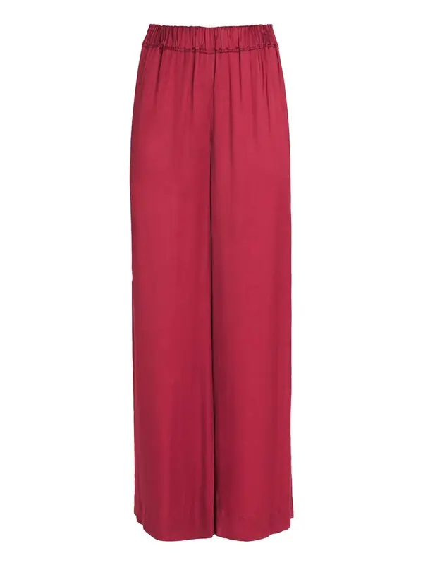 LIBEROWE Satin Palazzo Trousers - Burgundy