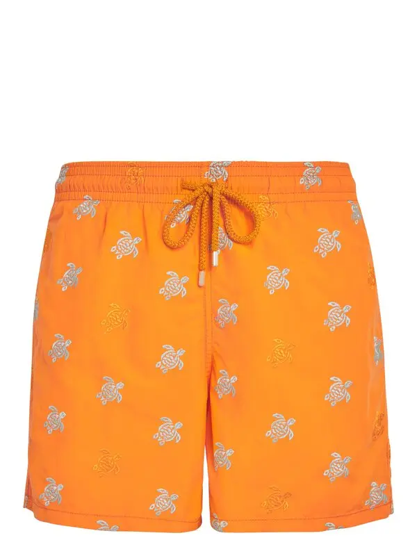 Vilebrequin Embroidered Turtle Mistral Swim Shorts - Orange