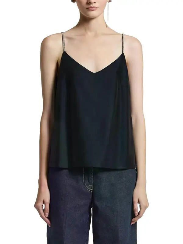 Peserico Sleeveless V-neck Top - Blue