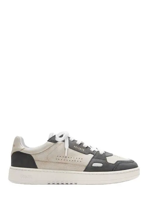 Axel Arigato Dice Lo Cracked Leather Sneakers - Beige/dark Grey
