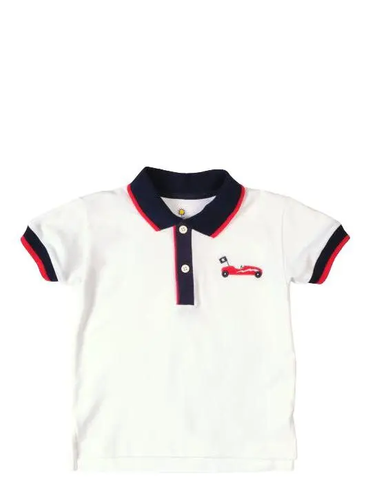 FLORENCE EISEMAN Knit Polo With Derby Car - White