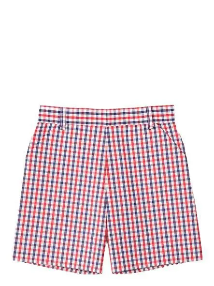 FLORENCE EISEMAN Plaid Seersucker Shorts - Nvy/white/red