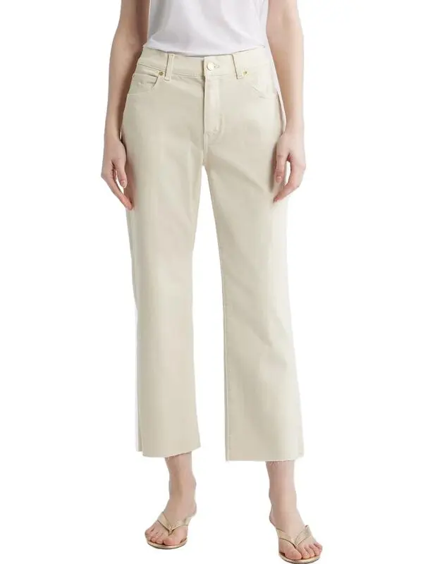 Kobi Halperin Mika High-waist Raw Hem Pants - White