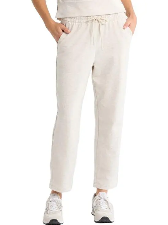 Zella Tempo Terry Ankle Pants - Ivory Birch Oatmeal Heather