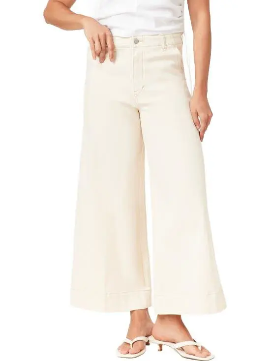 Habitual Addie Gaucho Wide-leg Denim Pants - Ecru