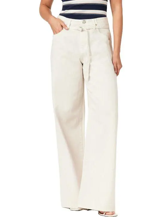 Habitual Brynn Belted Wide Leg Jeans - Ecru