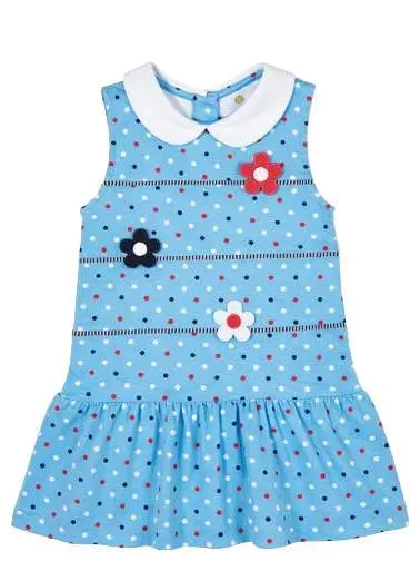 FLORENCE EISEMAN Floral Appliqué Knit Dress - Blue/multi