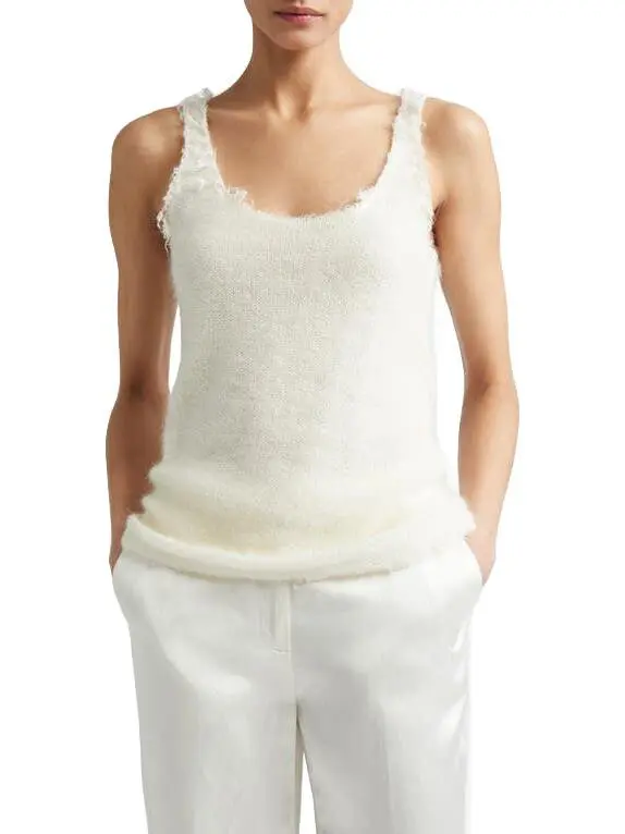 TOTEME Distressed Mohair & Wool-blend Sweater Tank - Off-white