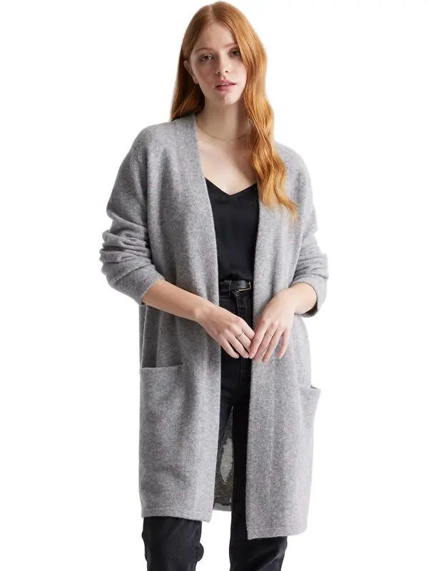 Quince Superfine Merino Wool Sweater Coat - Heather Grey