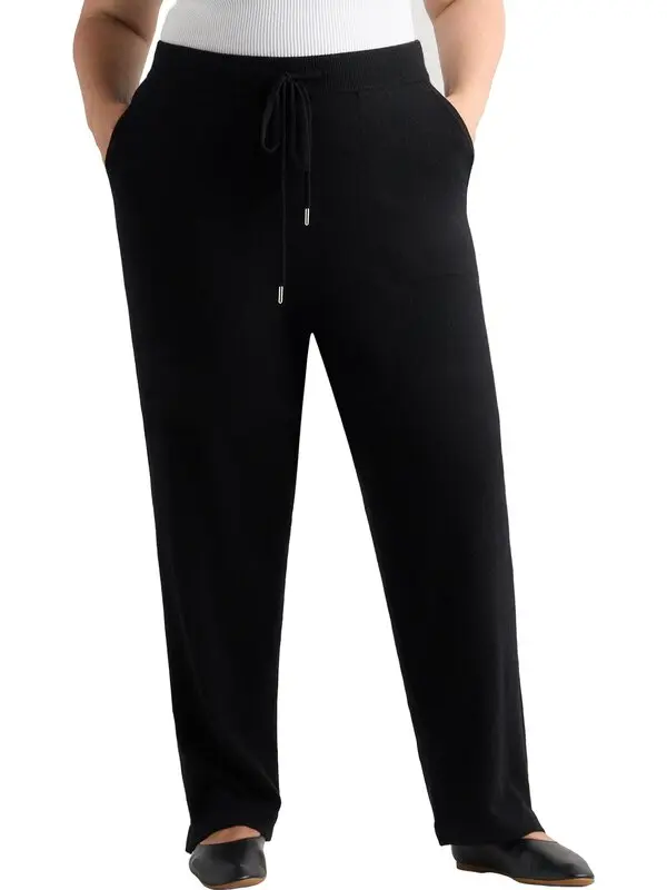 Quince Mongolian Cashmere Straight Leg Pants - Black