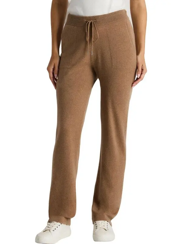 Quince Mongolian Cashmere Straight Leg Pants - Teak