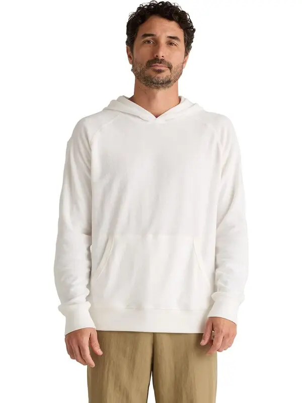 Quince Terry Towel Pullover Hoodie - Classic White