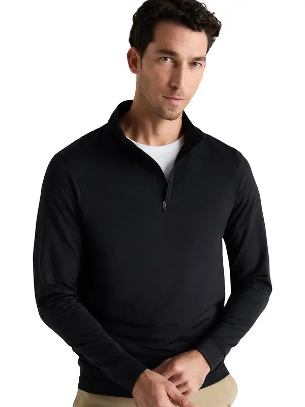 Quince Performance Golf Quarter-zip - Black