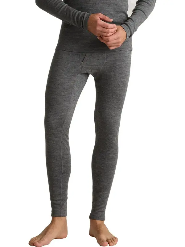 Quince 100% Merino Wool Cold Weather Base Layer Bottoms - Heather Charcoal Grey