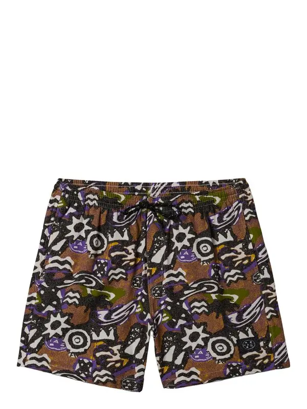 MAUI & SONS Molten Jam Cotton Drawstring Shorts - Earth