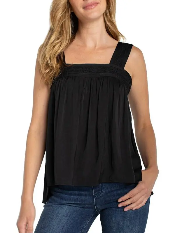LIVERPOOL Stitch Square Neck Tank - Black
