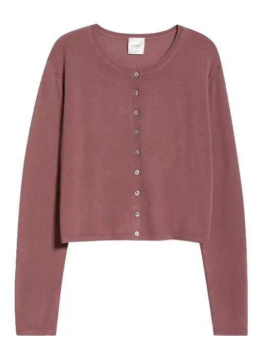 LESET James Merino Wool Crewneck Cardigan - Dusty Rose