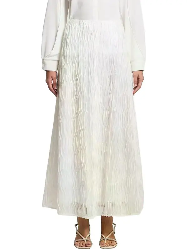 Peserico Ruffled Midi Skirt - Neutrals