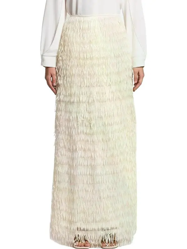 Peserico Fringed Maxi Skirt - Neutrals
