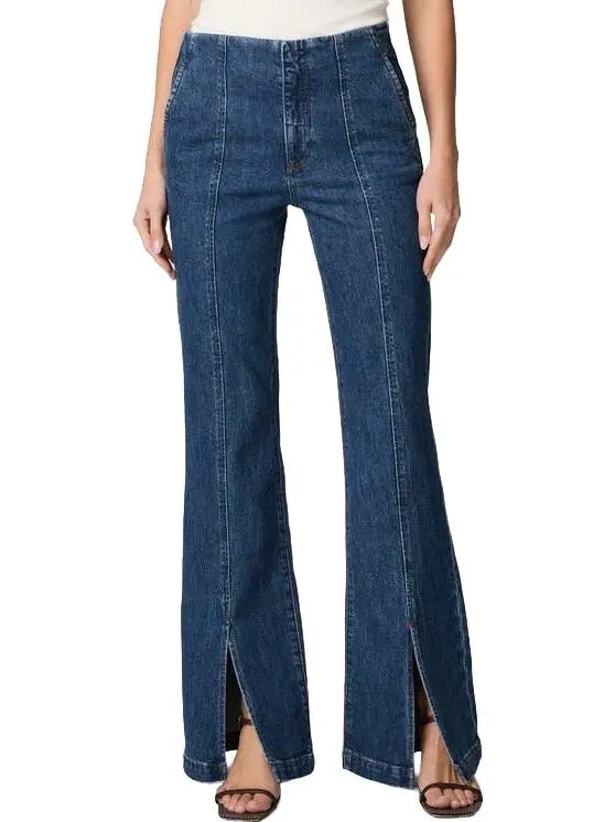 Paige Sofia Front Slit Flare Jeans - Getaway