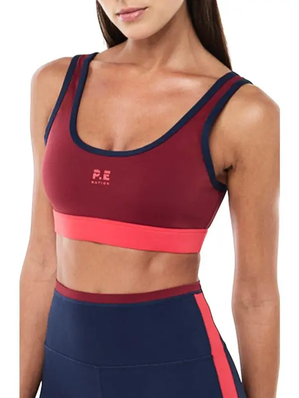 P.E Nation Pursuit Sports Bra - Cabernet