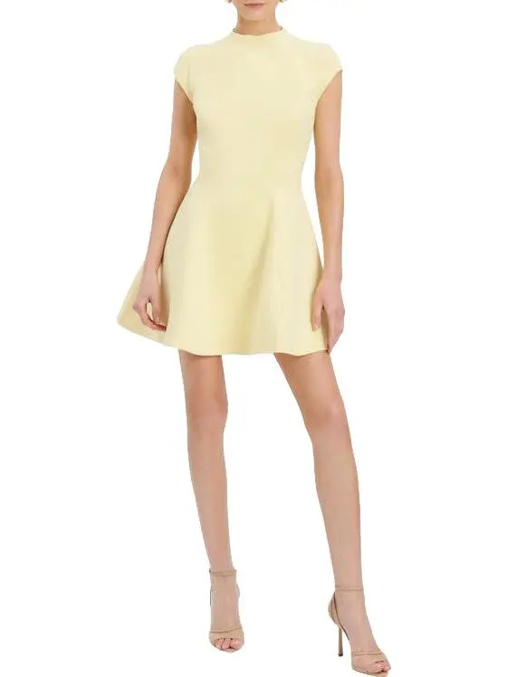 Bardot Beckett High Neck Mini Dress - Canary Yellow
