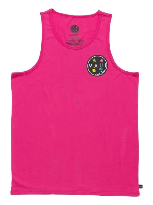 MAUI & SONS Arnold Sharkley Graphic Tank - Neon Pink