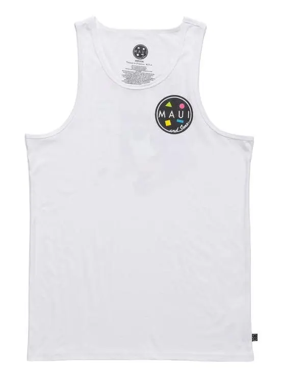 MAUI & SONS Arnold Sharkley Graphic Tank - White