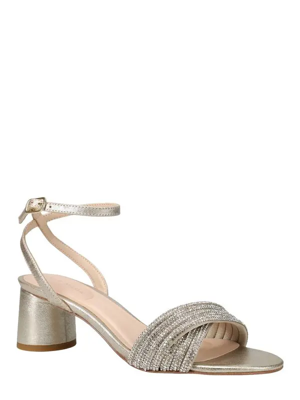 Pelle Moda Noli Ankle Strap Sandal - Platinum Gold