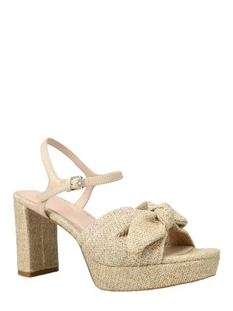 Pelle Moda Penni Ankle Strap Platform Sandal - Natural