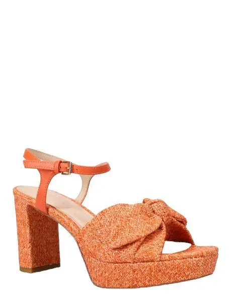 Pelle Moda Penni Ankle Strap Platform Sandal - Tangerine