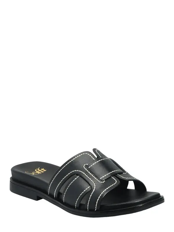 SOFFT Rachel Leather Slide Sandal - Black